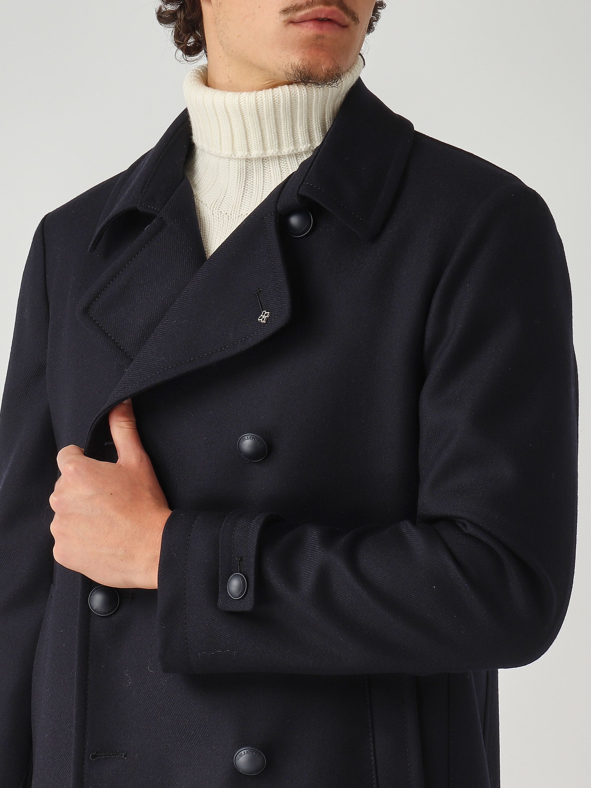 Tagliatore Peacoat uomo in lana idrorepellente - Navy | Caposerio.com