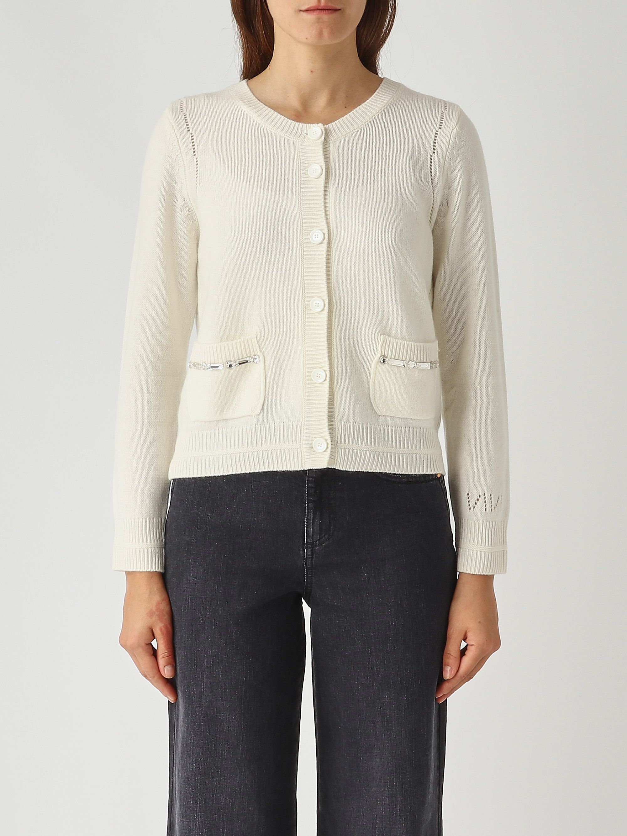 Nenette Ciao wool and cashmere blend cardigan for women - Ivory ...