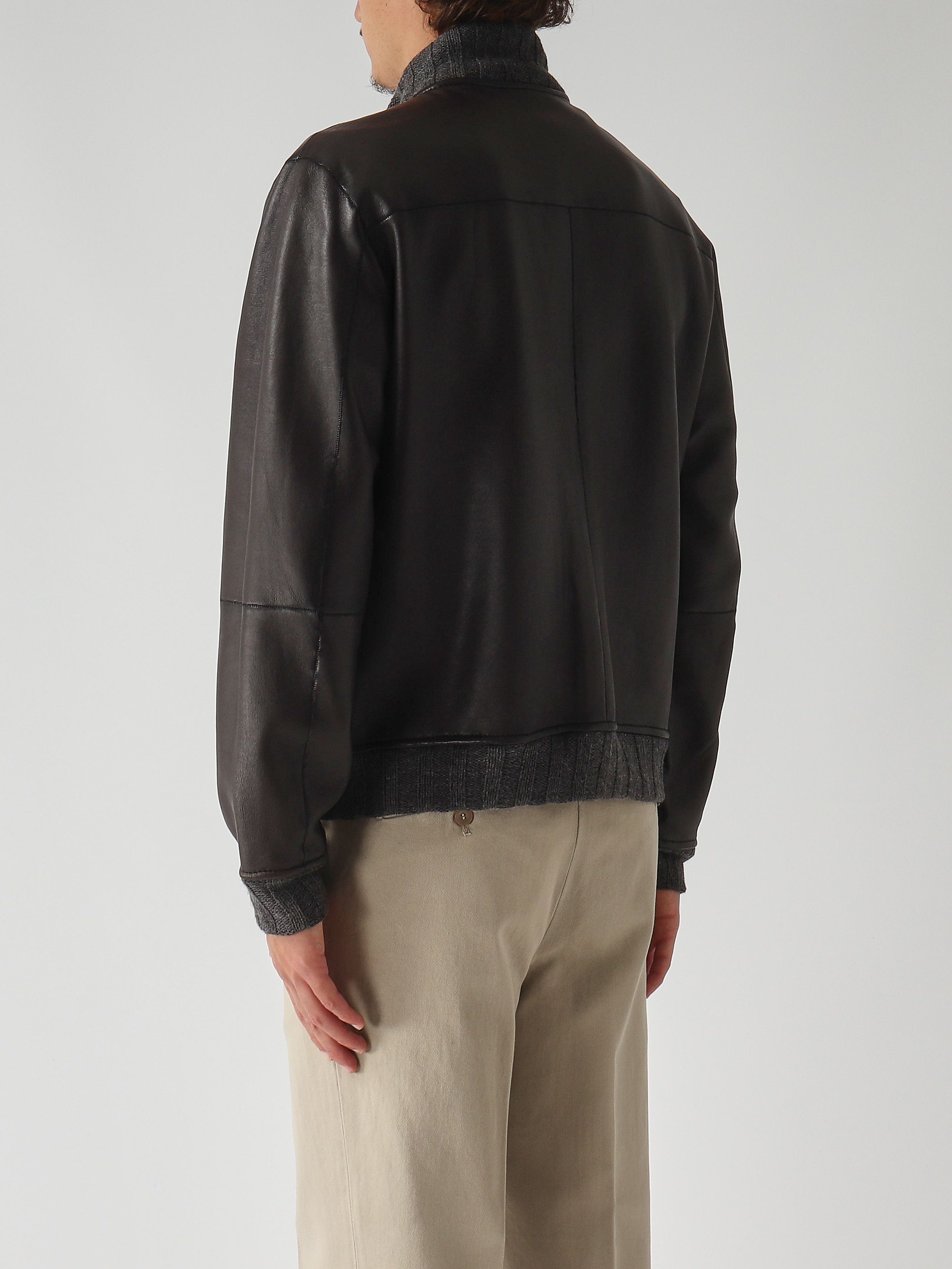 Cash jacket in nappa leather for men casrbpds Dark brown | Caposerio.com