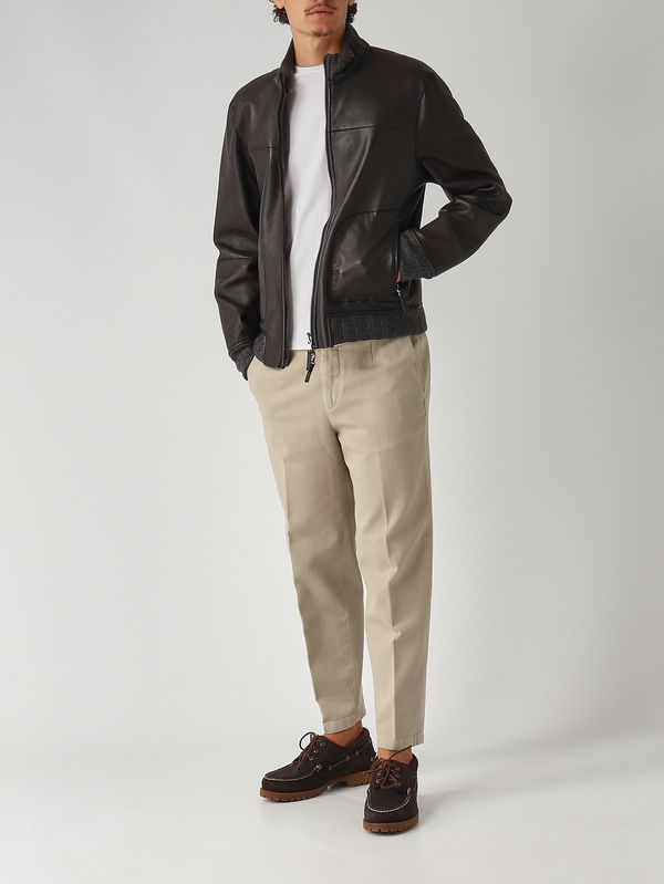 Cash jacket in nappa leather for men casrbpds Dark brown | Caposerio.com