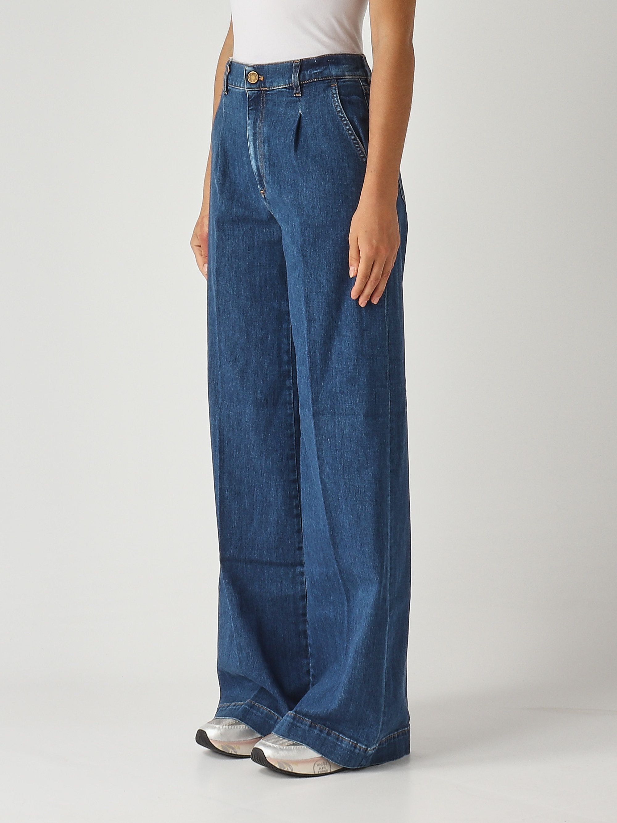 PT Torino Jeans femme Poppy en coton stretch - Denim Moyen | Caposerio.com