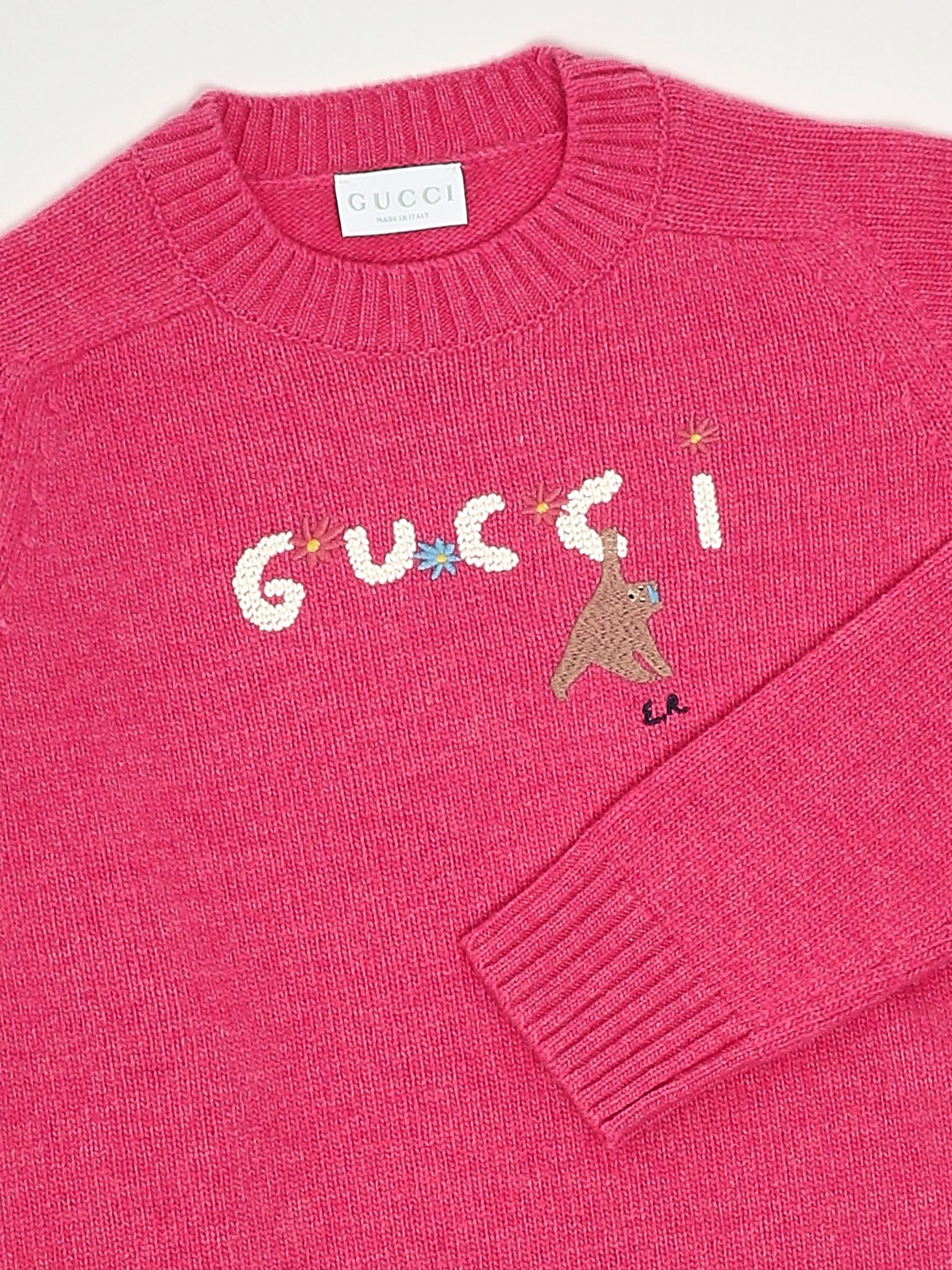Gucci Girl's wool sweater - Fuchsia | Caposerio.com