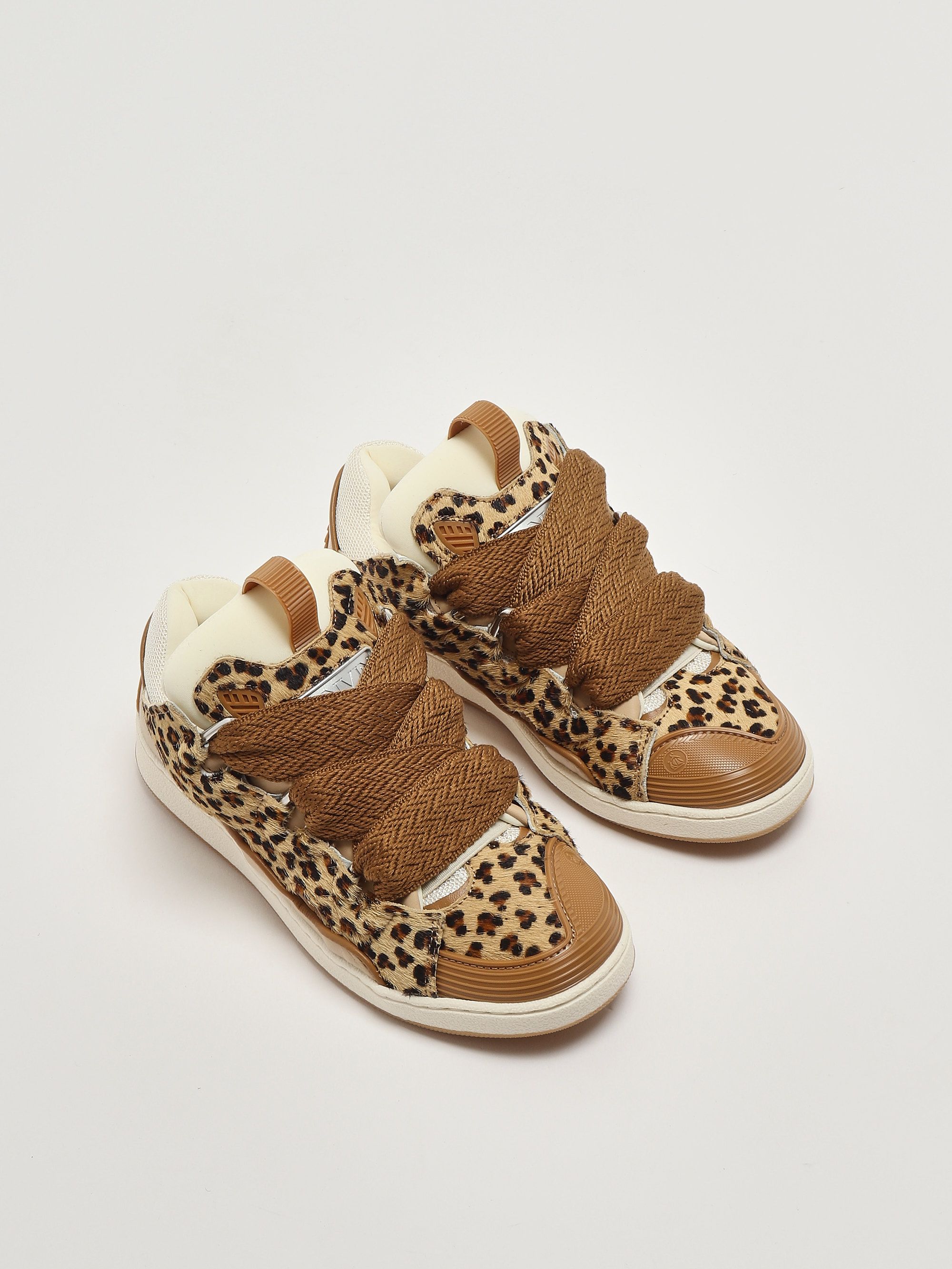 Lanvin Leather sneakers for girls - Leopard print | Caposerio.com