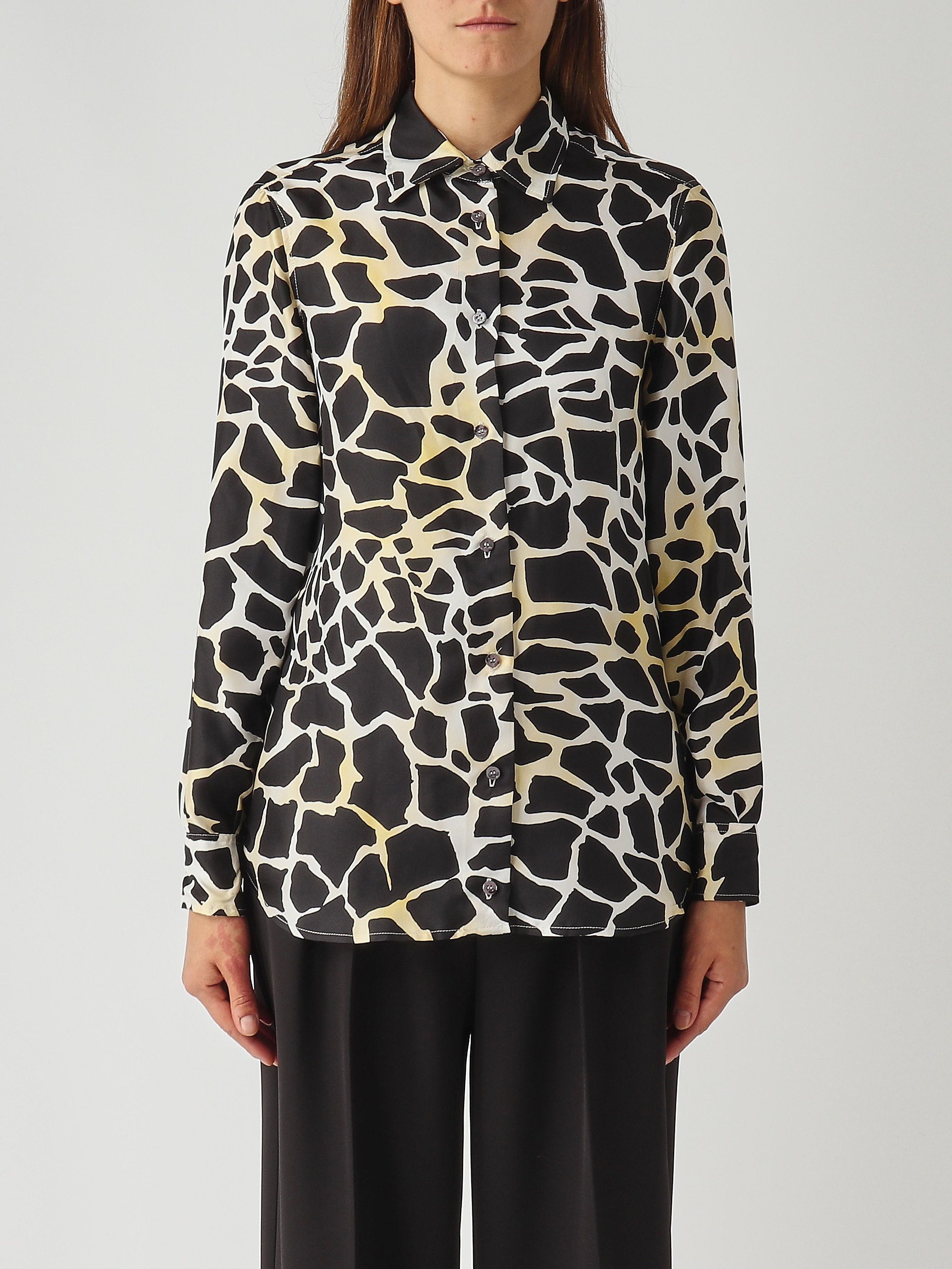Chemise en soie pour femme jm214431031 Jaune-Noir | Caposerio.com