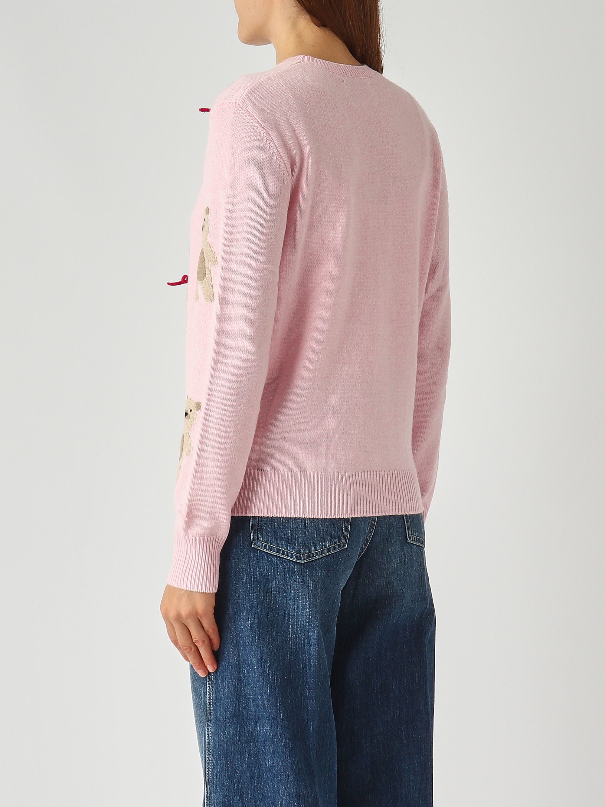 Pull femme en mélange de laine et de cachemire que0014 Rose | Caposerio.com