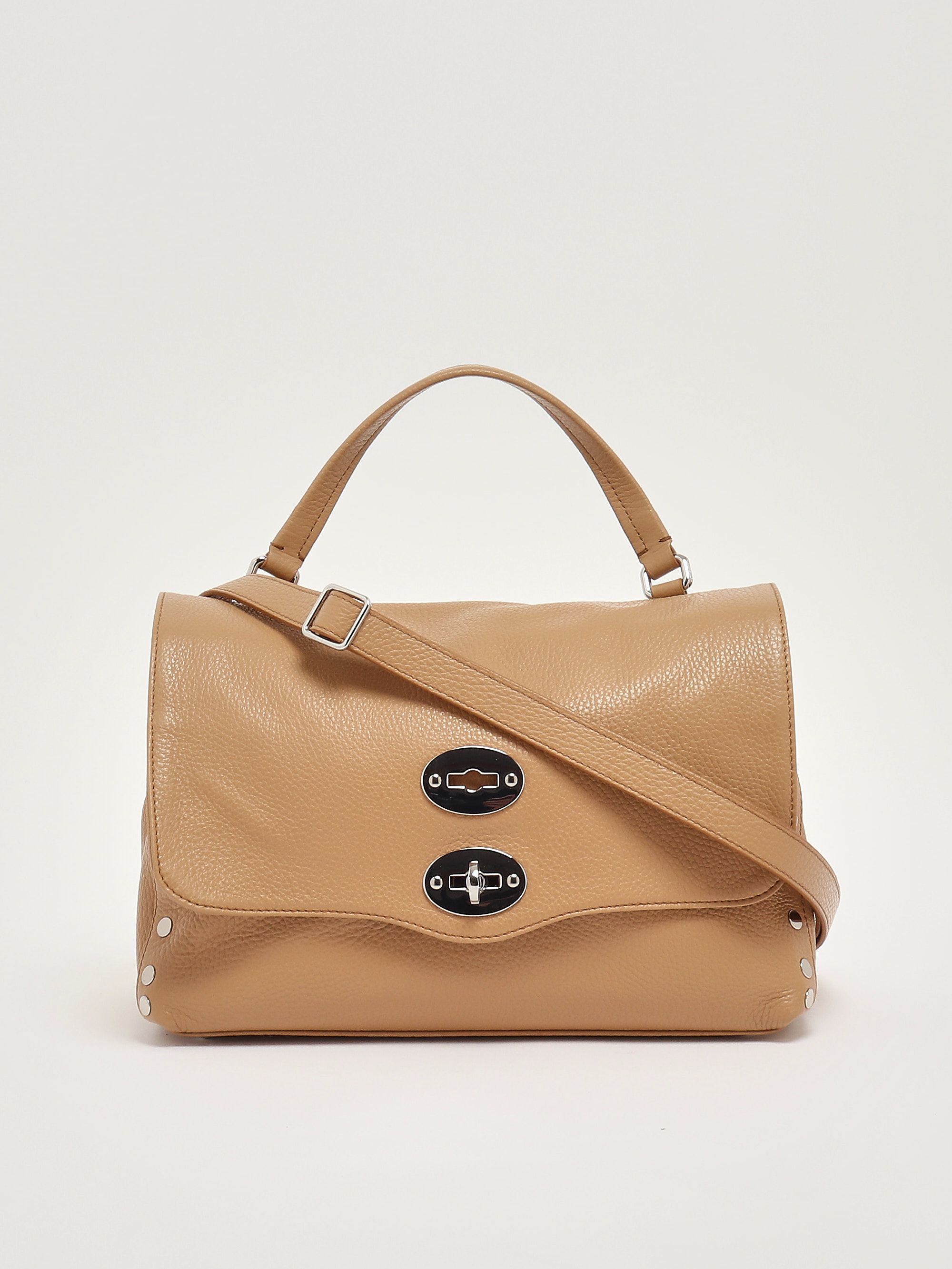 Zanellato Women's Postina Daily S bag in pebbled leather - Brown ...