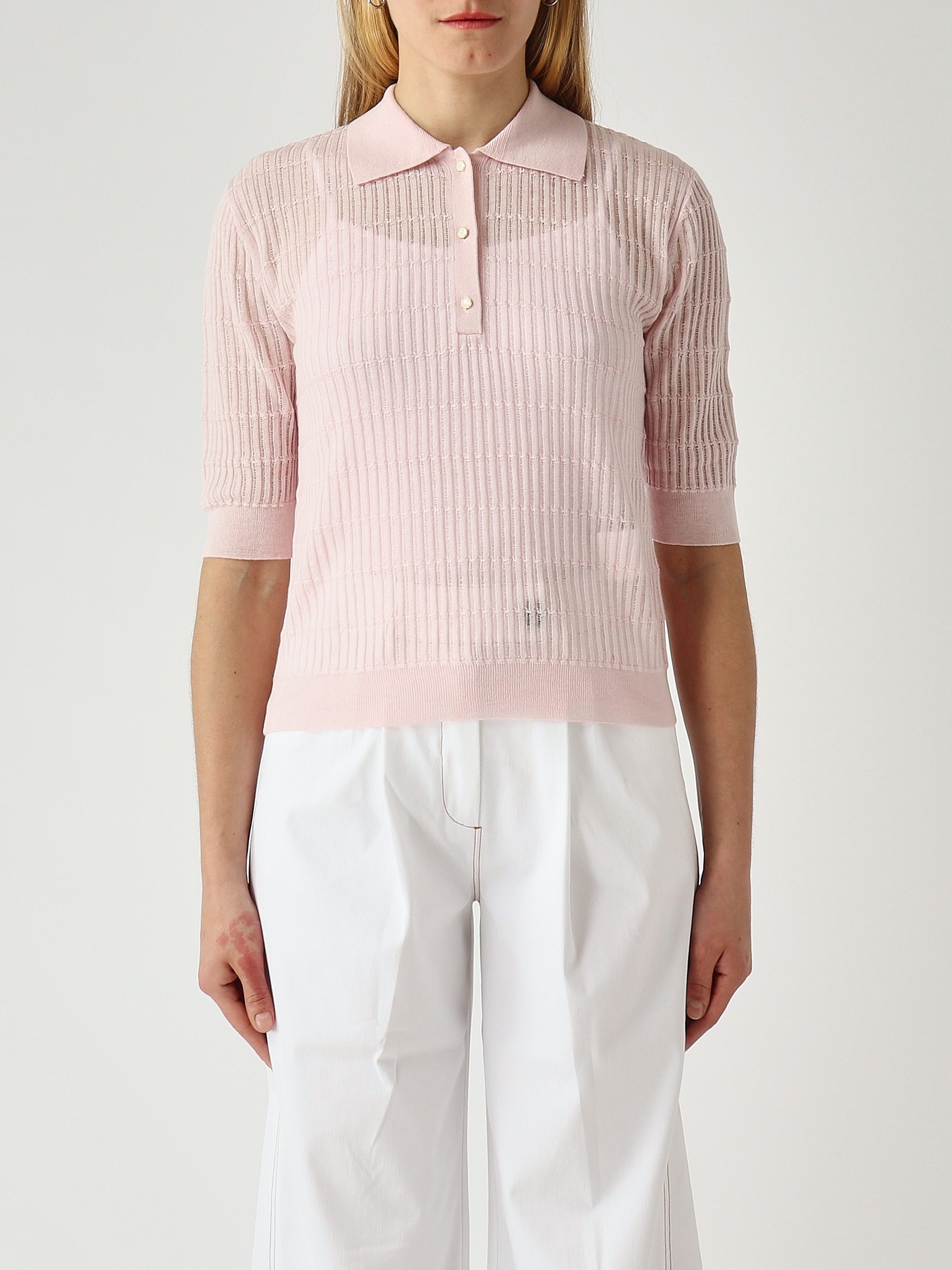 Jersey de mujer Gallo de seda y lana 2616361051600 Rosa | Caposerio.com