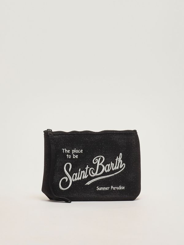 MC2 Saint Barth Aline clutch in scuba lurex - Black | Caposerio.com
